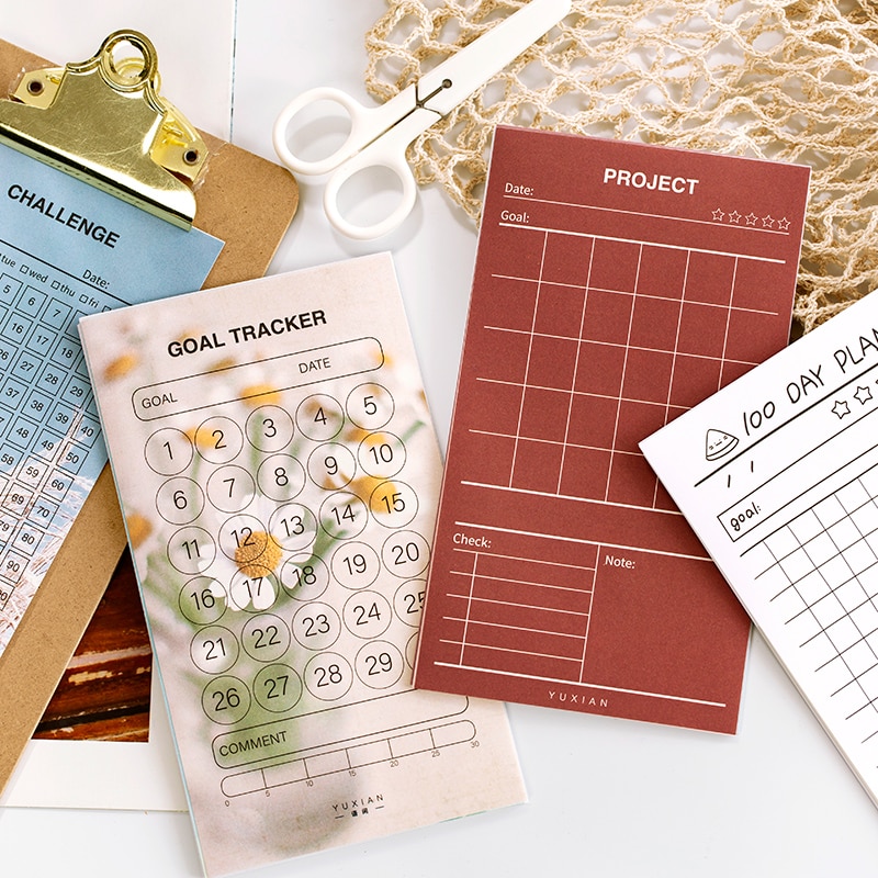 8 Sheets /Pack 30 100 Dagen Doel Tracker Uitdaging... – Grandado