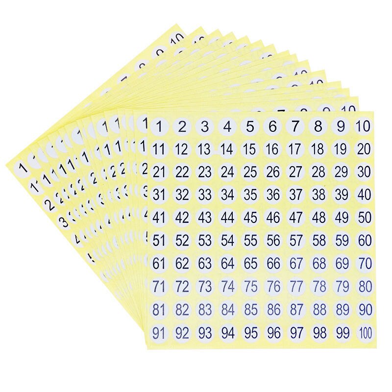 1-100 Number Round Sticker Labels - 1cm, 15Sheets,... – Grandado