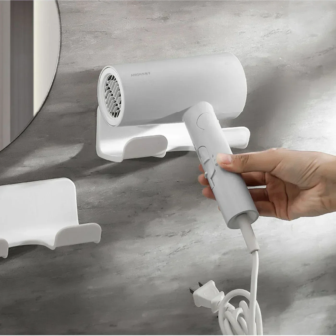 Hair Dryer Holder Wall Mounted Hair Straightener D... – Grandado