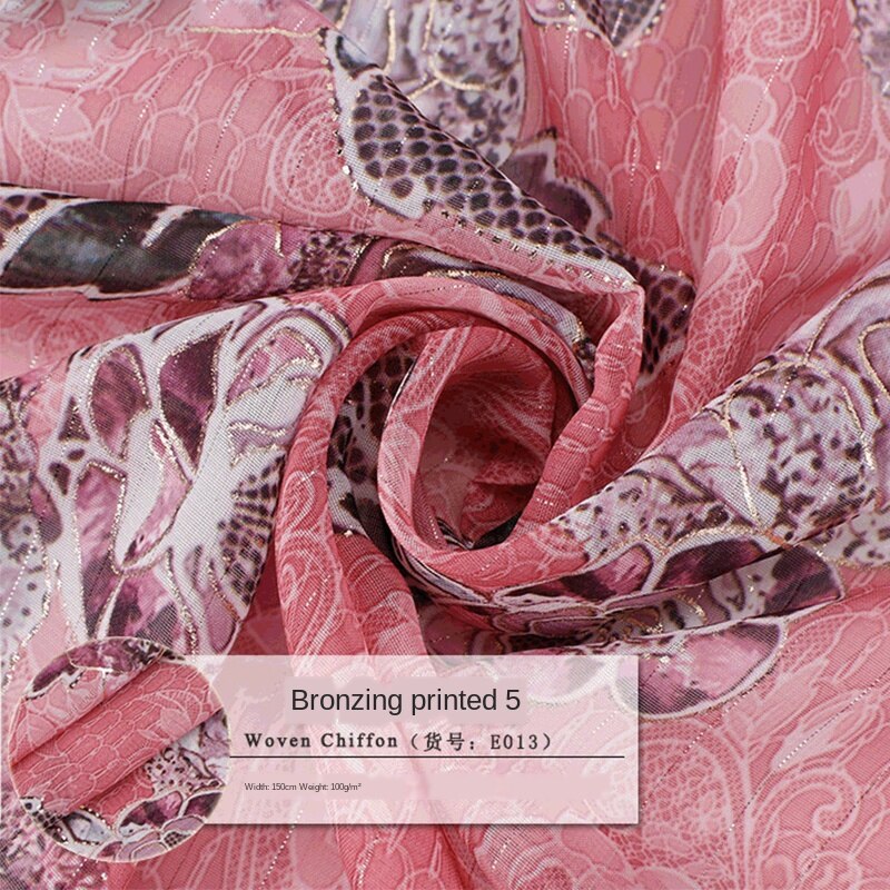 Soft Pink Plum Pattern Printed Chiffon Fabric, Bro... – Grandado