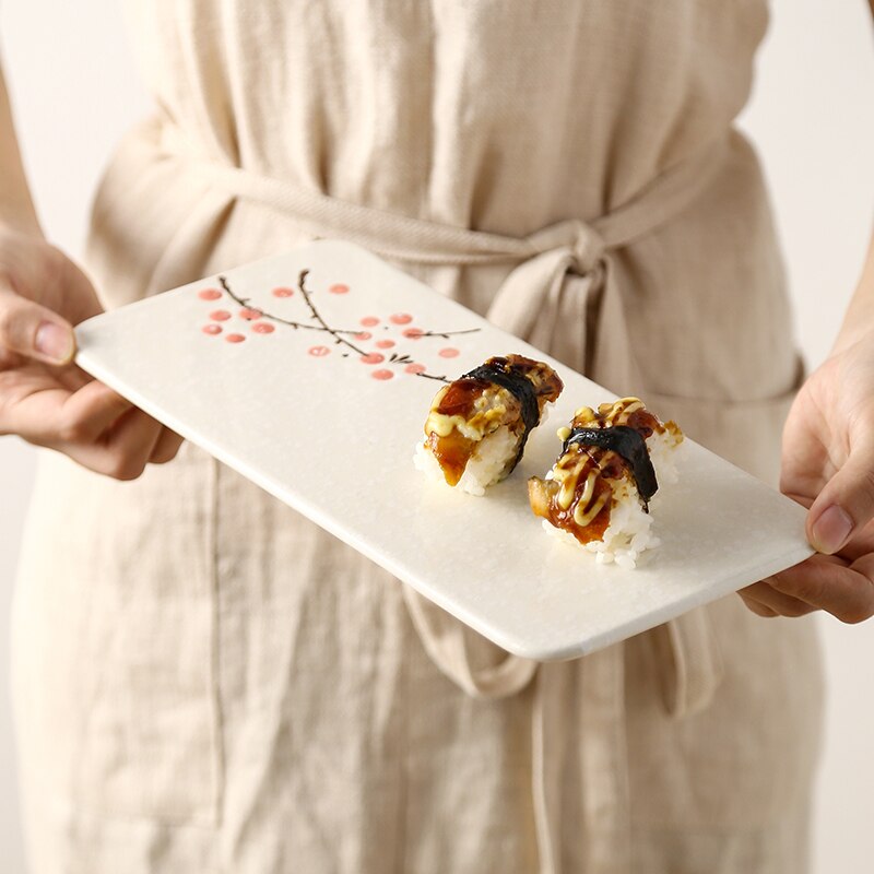 11 inch Ceramic Sushi Plate Rectangular Korean Sty... – Grandado