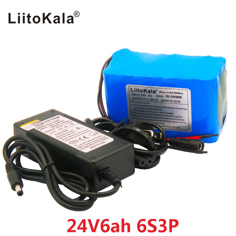 LiitoKala 24V 6Ah 6S3P Battery Pack 25.2V 18650 Ba... – Grandado