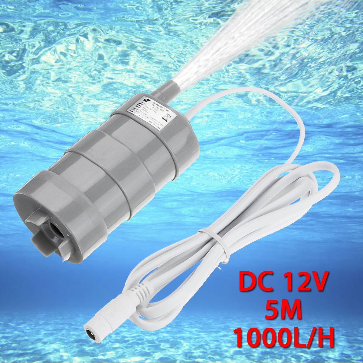 12V 5M 1000L/H Water Pomp Voor Aquarium Dompelpomp... – Vicedeal