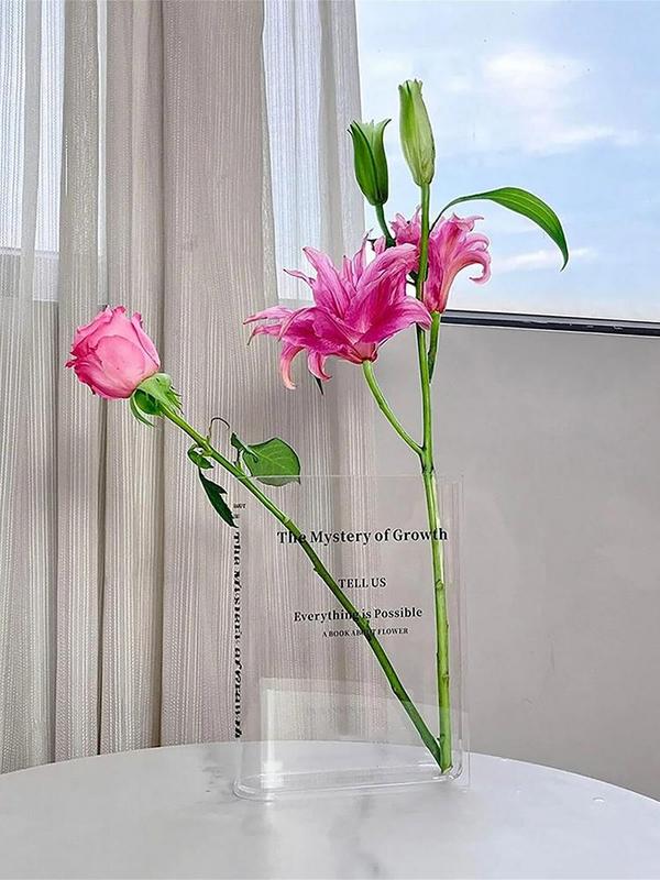 Clear Book Shaped Vase Clear Acrylic Vase Cultural... – Grandado