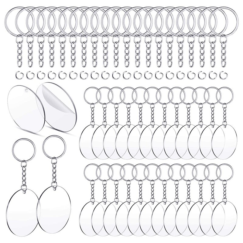 150 Pcs 2 Inches Acrylic Transparent Discs and Key... – Vicedeal
