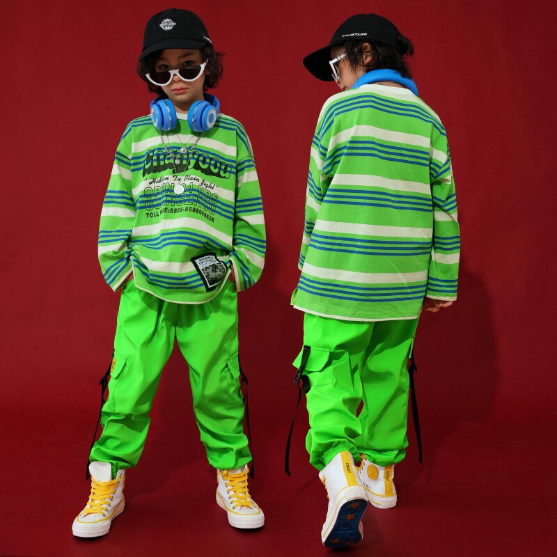 Jazz Dance Costumes For Boys Green Hip Hop Stage R... – Grandado