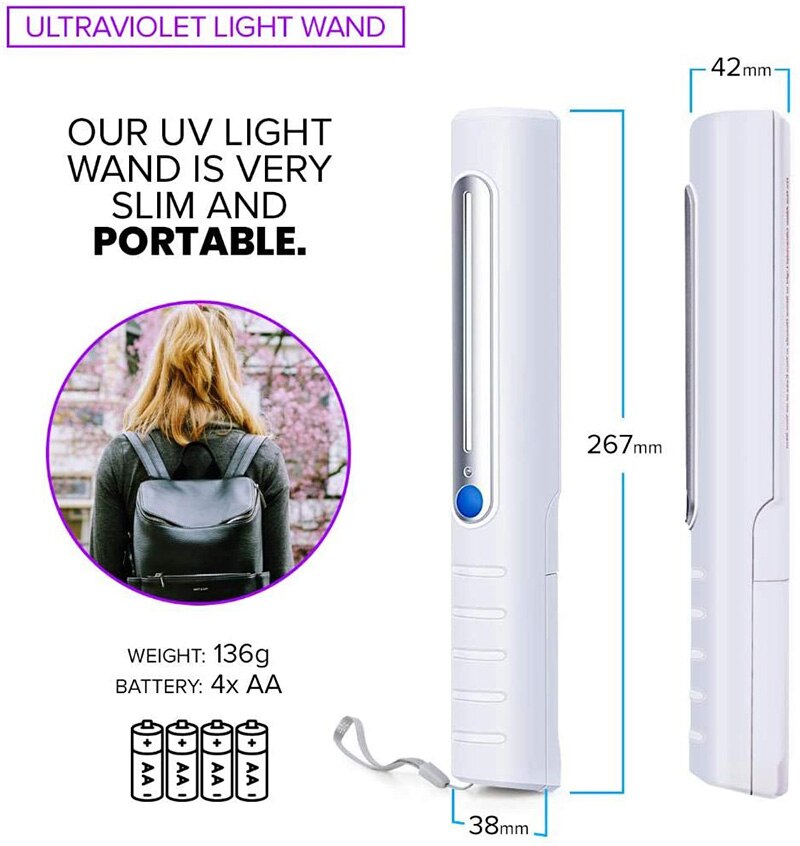 Portable UV Light Sanitizer Wand Ultraviolet Light... – Vicedeal