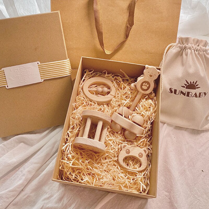 Newborn Baby Toys Wooden Box Children Full Moon Ba... – Vicedeal