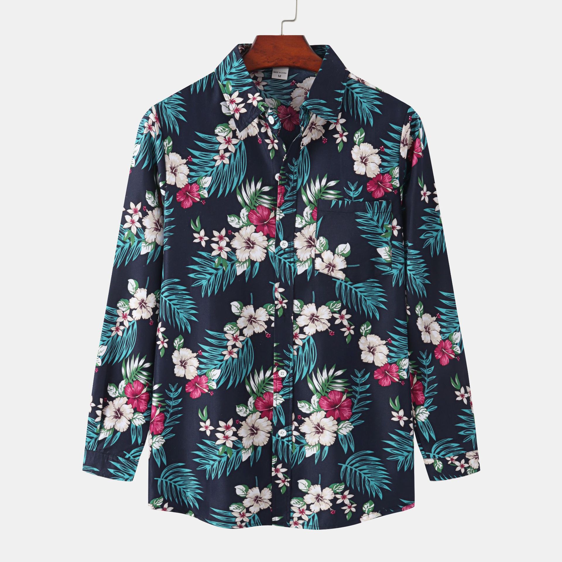 Parklees Mens Casual Lange Mouwen Flower Printing ... – Vicedeal