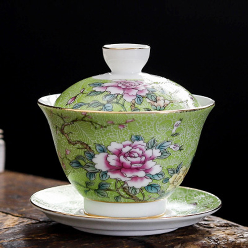 Chinese Traditions Gai Wan Enamel Color Kungfu Tea... – Vicedeal