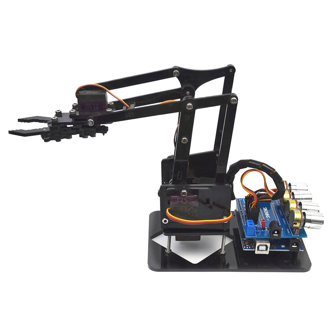 DIY Acrylic Robot Arm Robot Claw Arduino Kit 4DOF Mechanical Grab ...