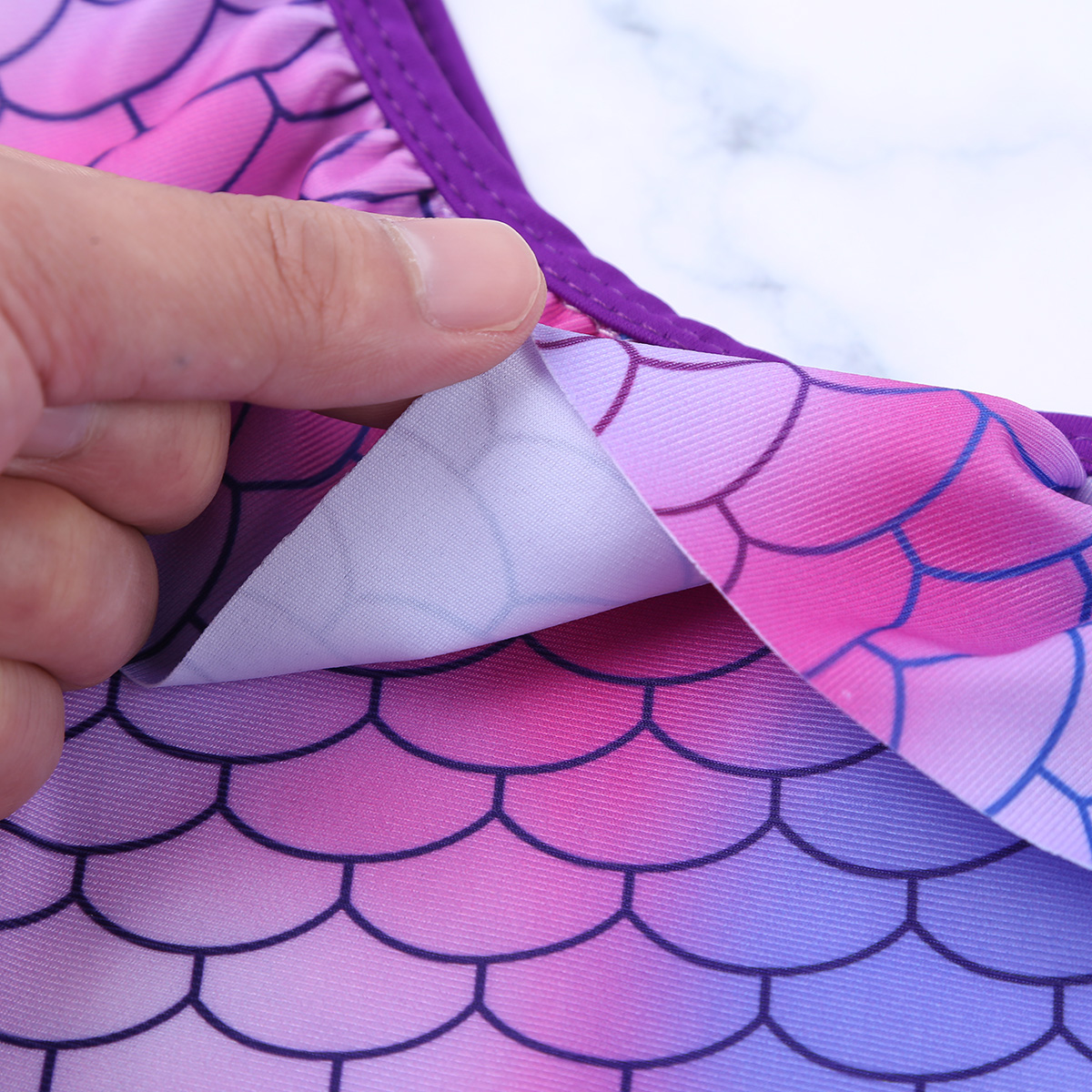 Girls Swimsuits Bathing Suits Mermaid Scales Print... – Grandado