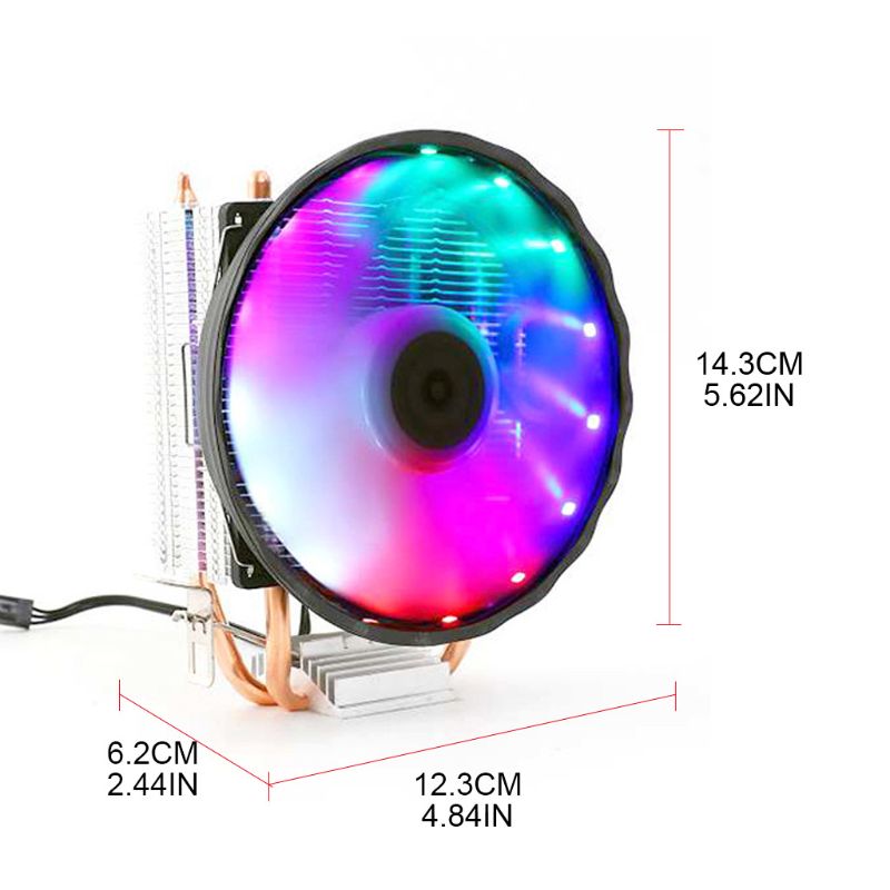 Double Copper Pipe CPU Cooler Silent Radiator Fan ... – Grandado