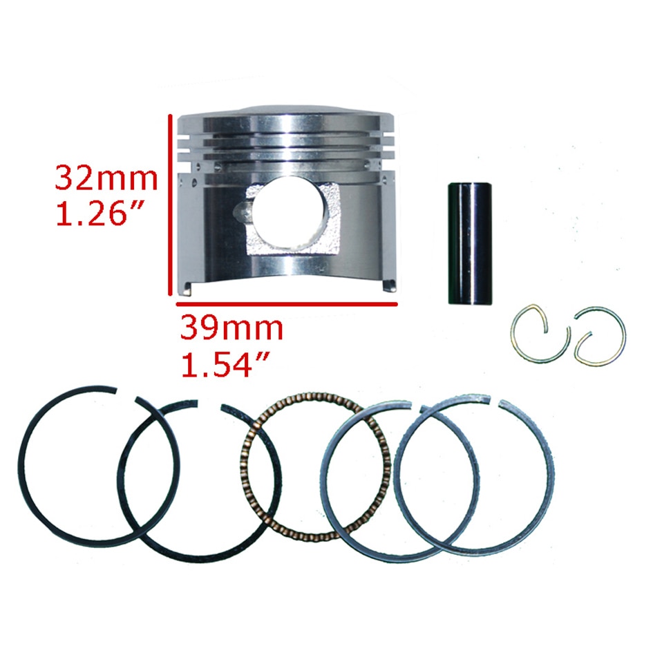 Kit de pistones GY6 50cc, pistón de 39mm para Scoo... – Grandado