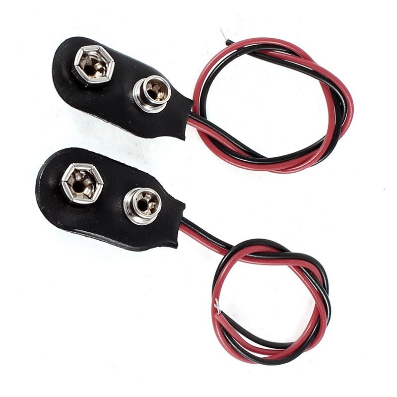 2pcs 15cm Wire Cable 9V 9 Volt Battery Clip Connec... – Grandado