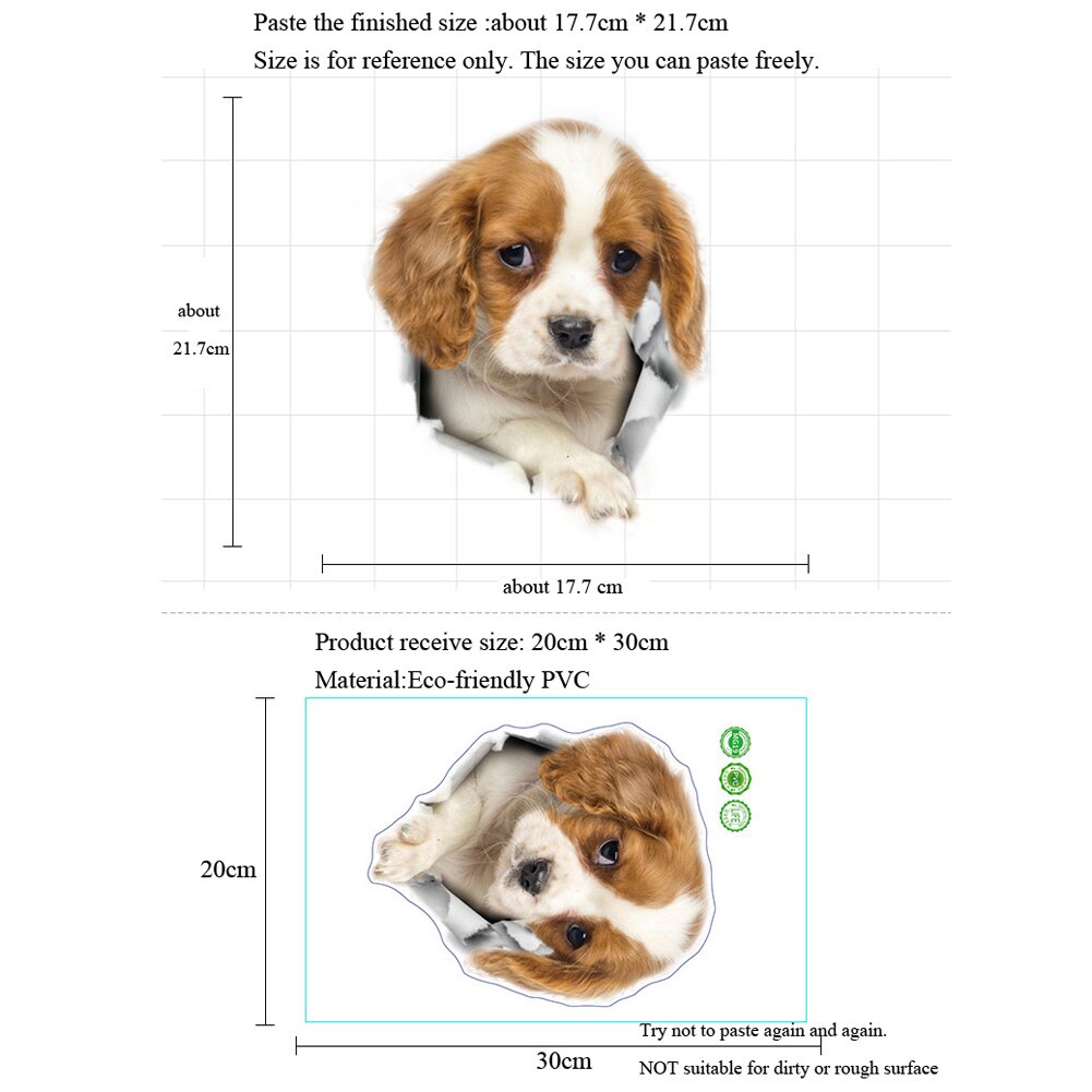 Cute Puppy Wall Stickers For Bathroom Home Decorat... – Vicedeal