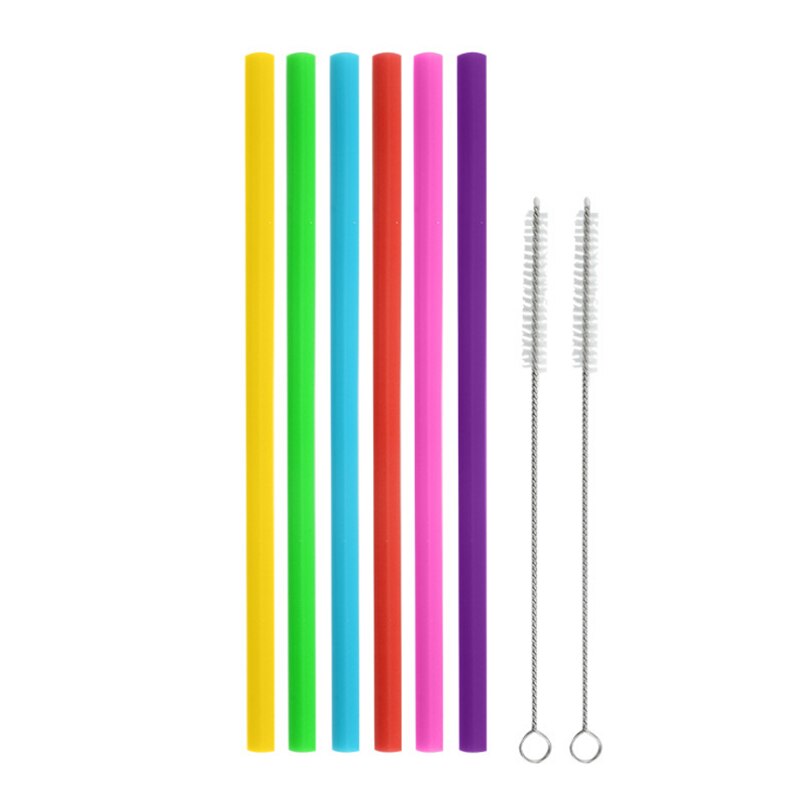6 Pcs Silicone Drinking Straws Reusable Coffee Tea... – Vicedeal
