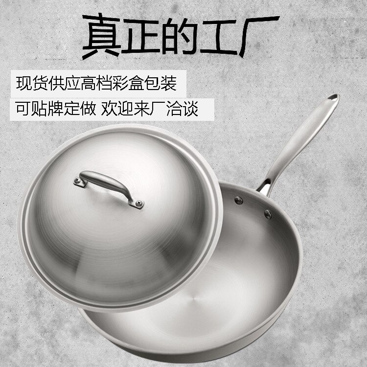 Stainless steel wok non-stick frying pan No oil sm... – Grandado