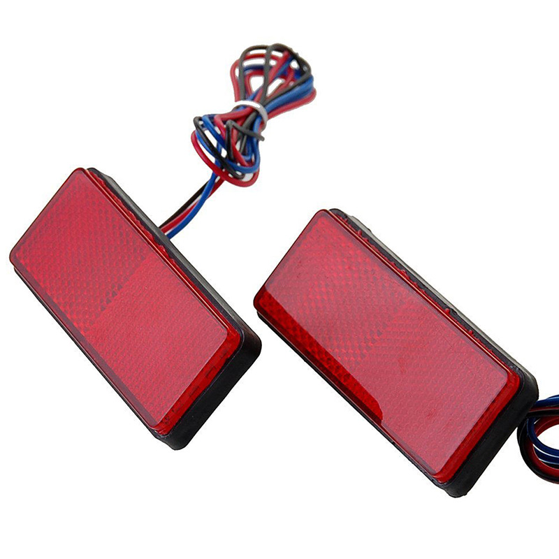 1X Red Motorcycle Led Reflector Rechthoek Licht Un... – Grandado