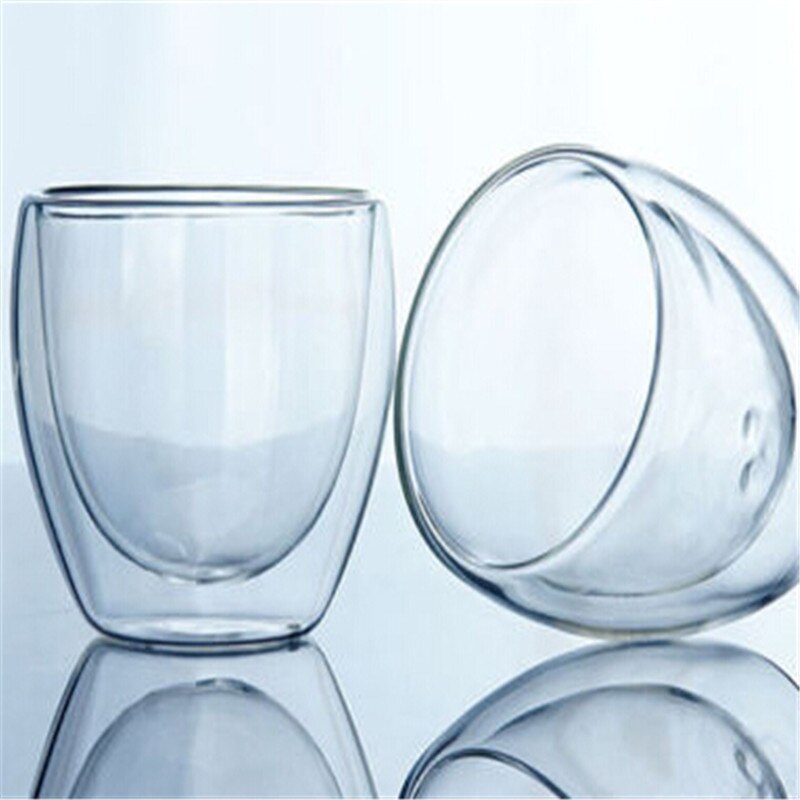 150 to 450ML Solid Glass Coffee Mug Clear Double W... – Vicedeal
