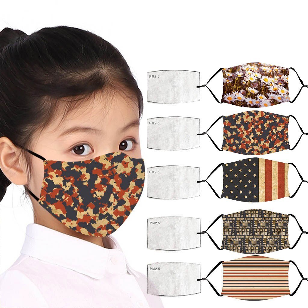 5pc Pm2.5 Kids Face Maks Elements Breathable Reusa... – Grandado