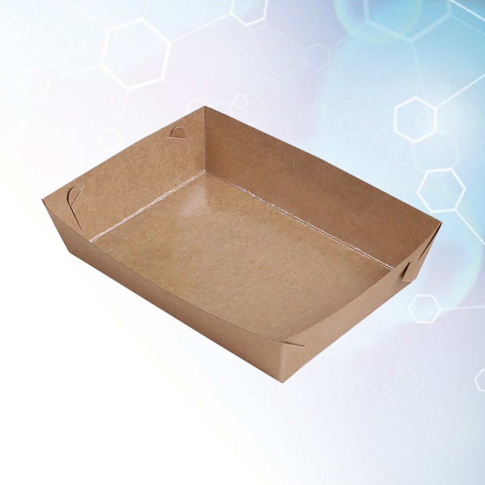 30pcs Disposable Paper Food Serving Tray Kraft Pap... – Grandado