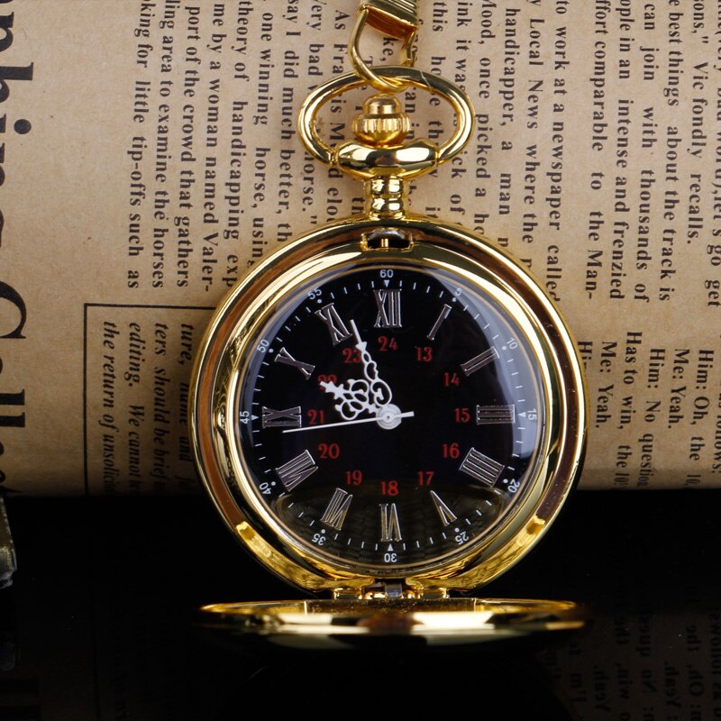 Vintage Quartz Pocket Watch Smooth Steel Roman Nmb... – Grandado