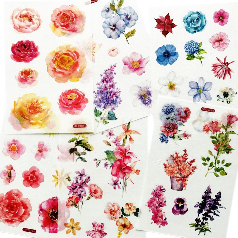 6 Sheets /Pack Cute Flower Sticker Adhesive Craft ... – Vicedeal