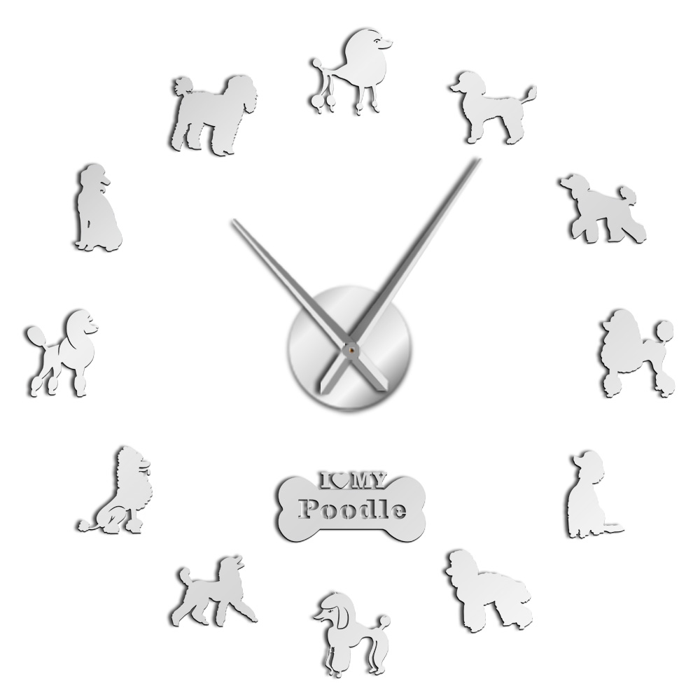 Poodle Big Hand Modern Wall Clock Pudelhund DIY Gi... – Grandado