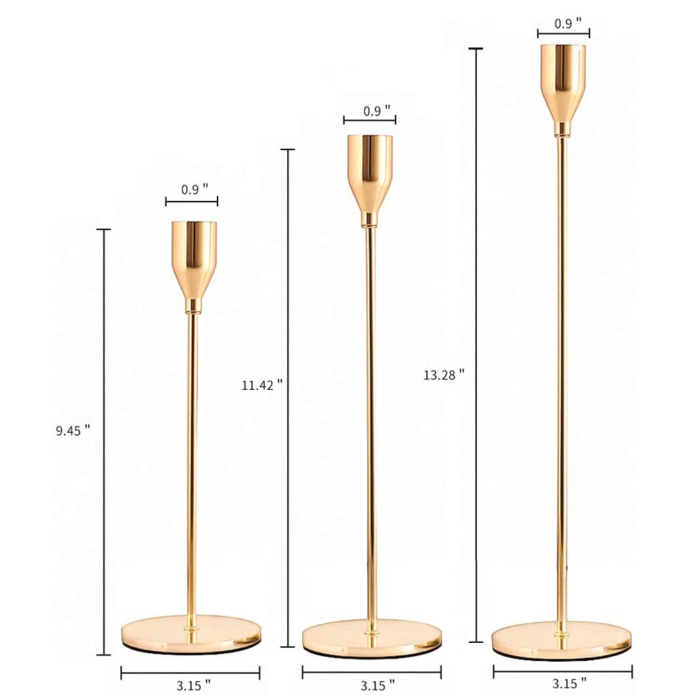 Metal Candle Holders Set of 3 Luxury Candlestick W... – Vicedeal