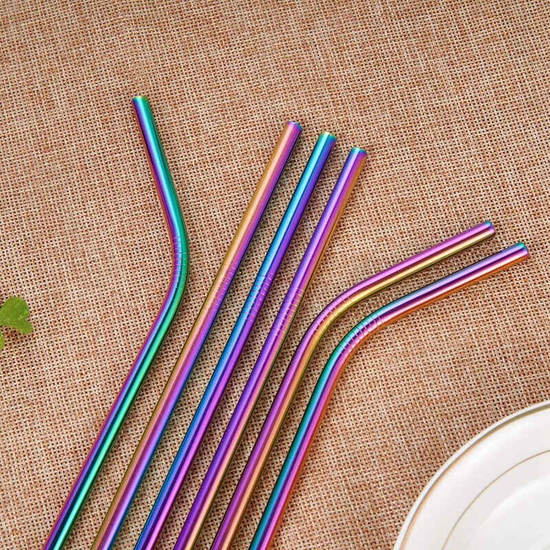 YO-Multicolor Colorful Stainless Steel Straws 10.5... – Grandado