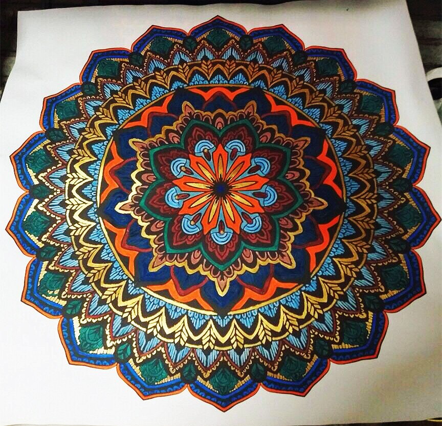 Mandala coloring canvas hand-painted coloring DIY ... – Grandado