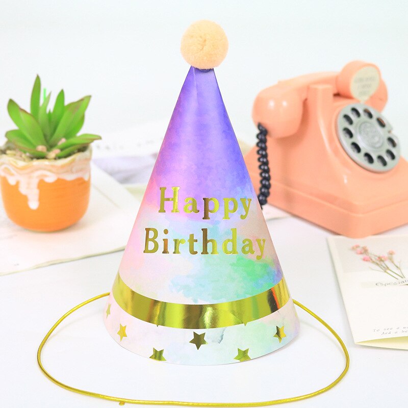 Happy Birthday Party Hats Colorful Paper Cap With ... – Grandado