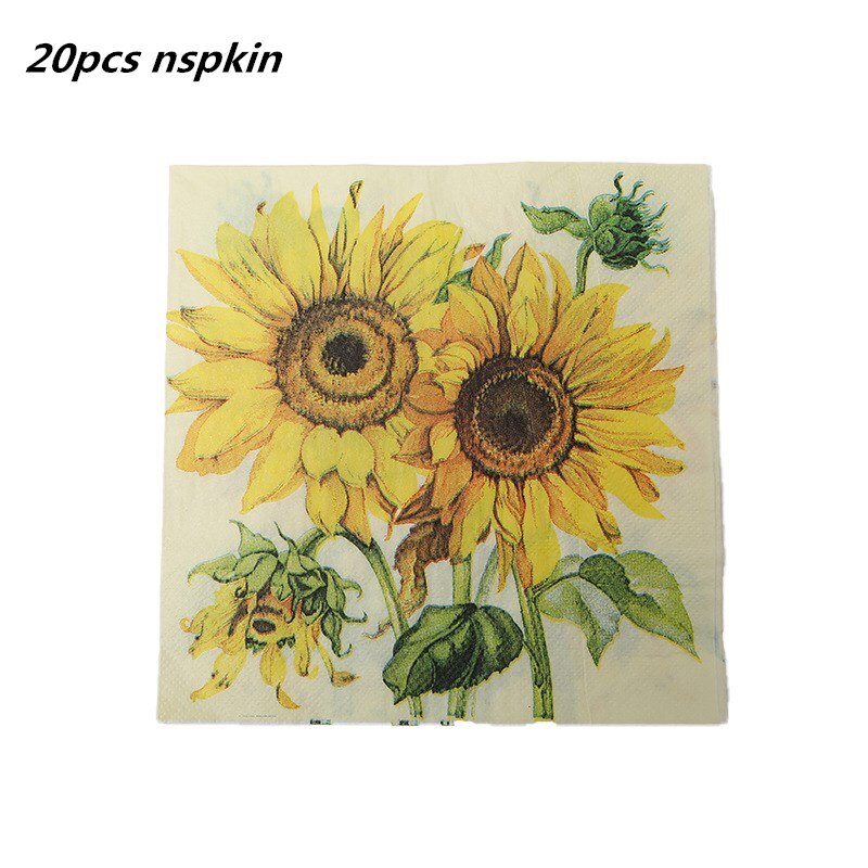 20pcs Sunflower Theme Paper Napkins Sun Flower Tis... – Grandado