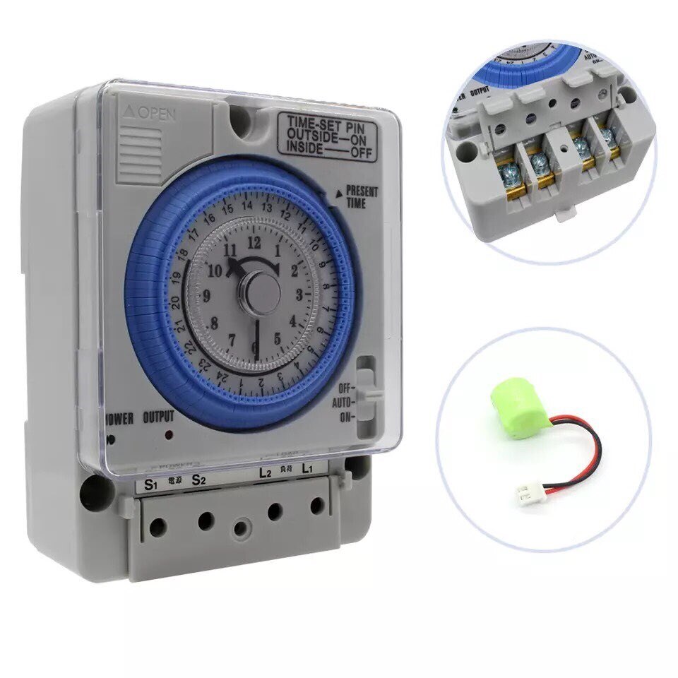 TB388 Mechanical Timer Switch 100-240V 24H 96 Sett... – Grandado