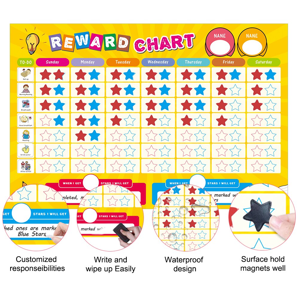 Kids Magnetic Reward Chart Set Good Behavior Chore... – Vicedeal
