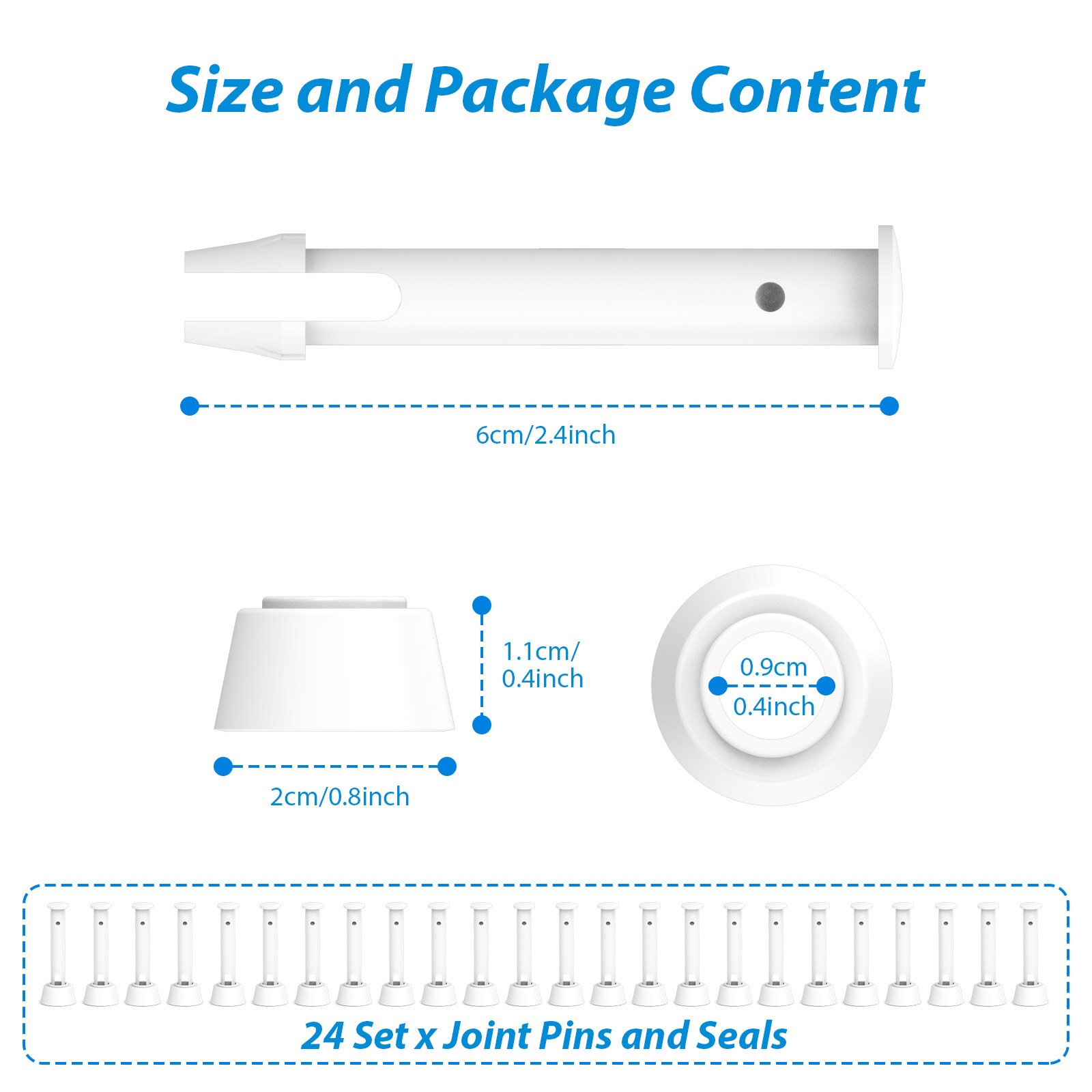 24pcs Plastic Pool Joint Pin and Seal Replacement ... – Grandado