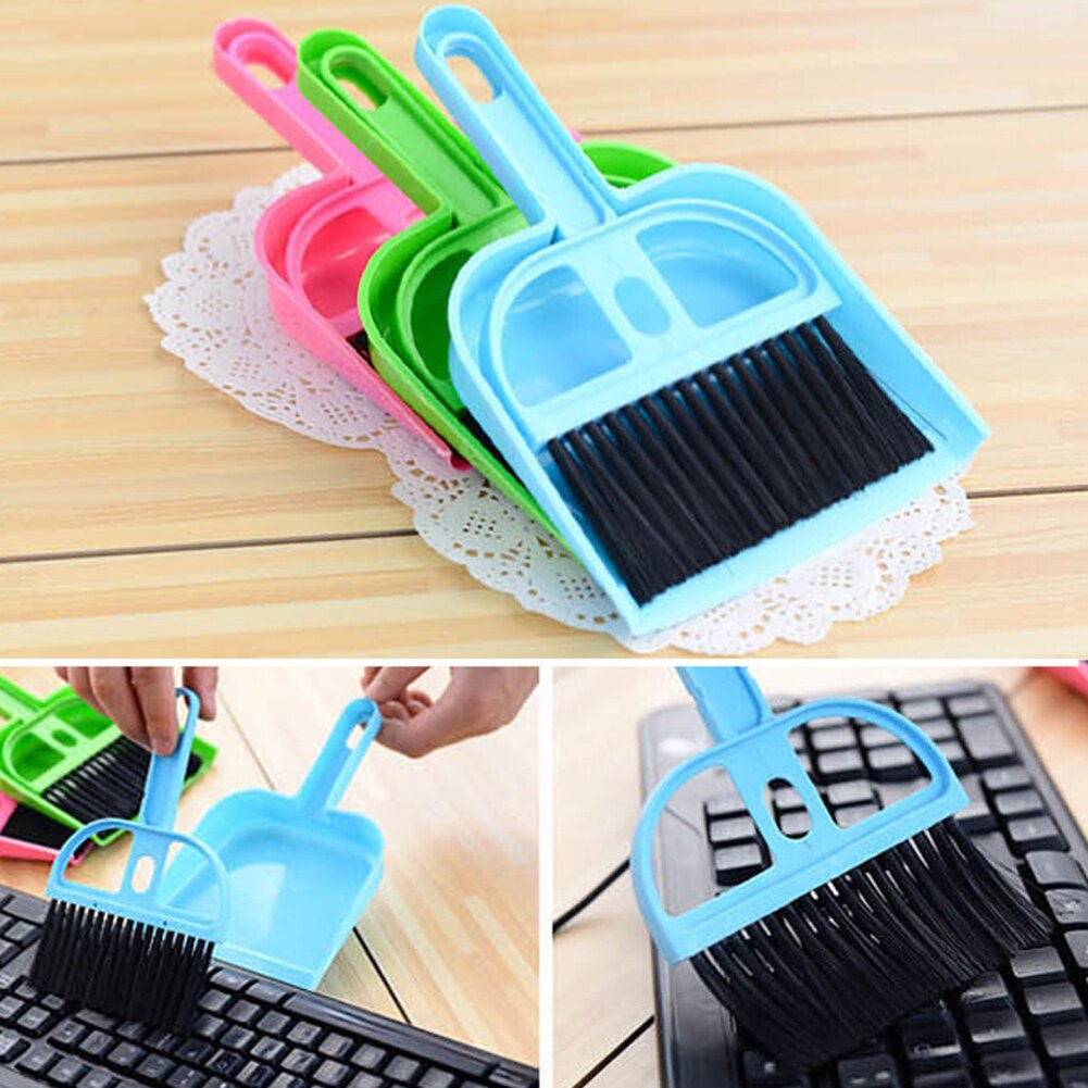 Mini Plastic Hand Kitchen Dustpan and Brush Desk C... – Vicedeal