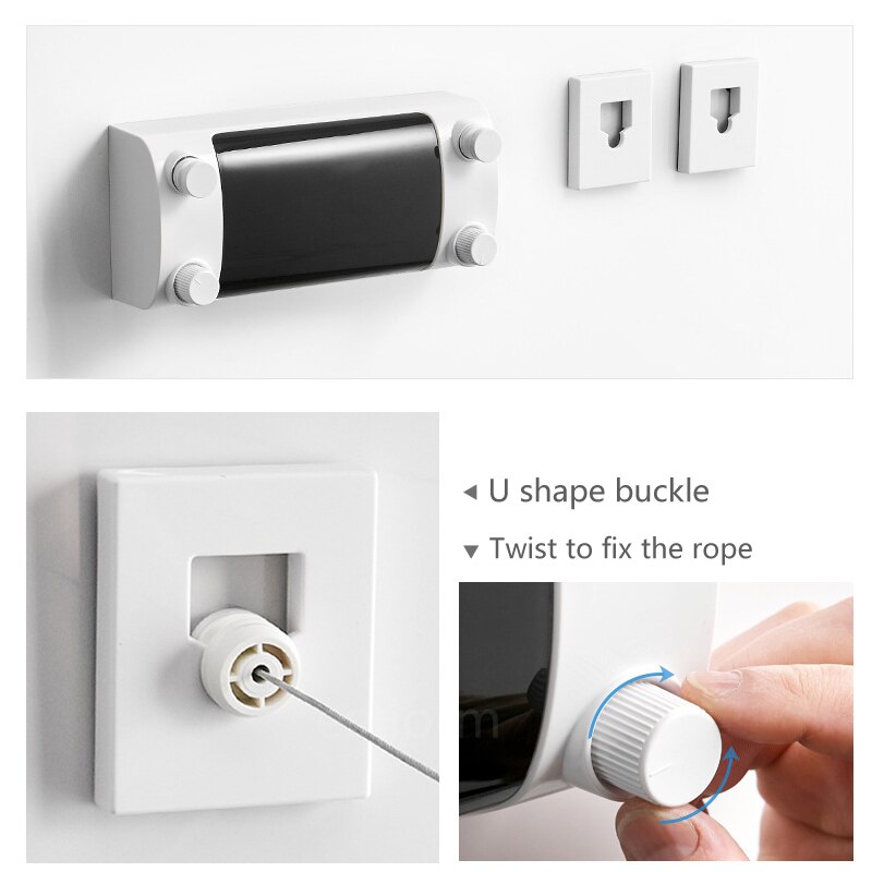 4.2M invisible Retractable Clothesline Indoor Wall... – Grandado
