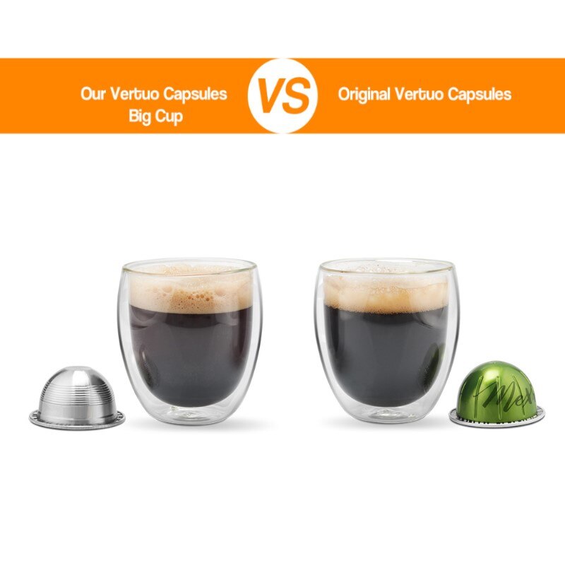 Reusable large and small CUP espresso capsules Nes... – Grandado