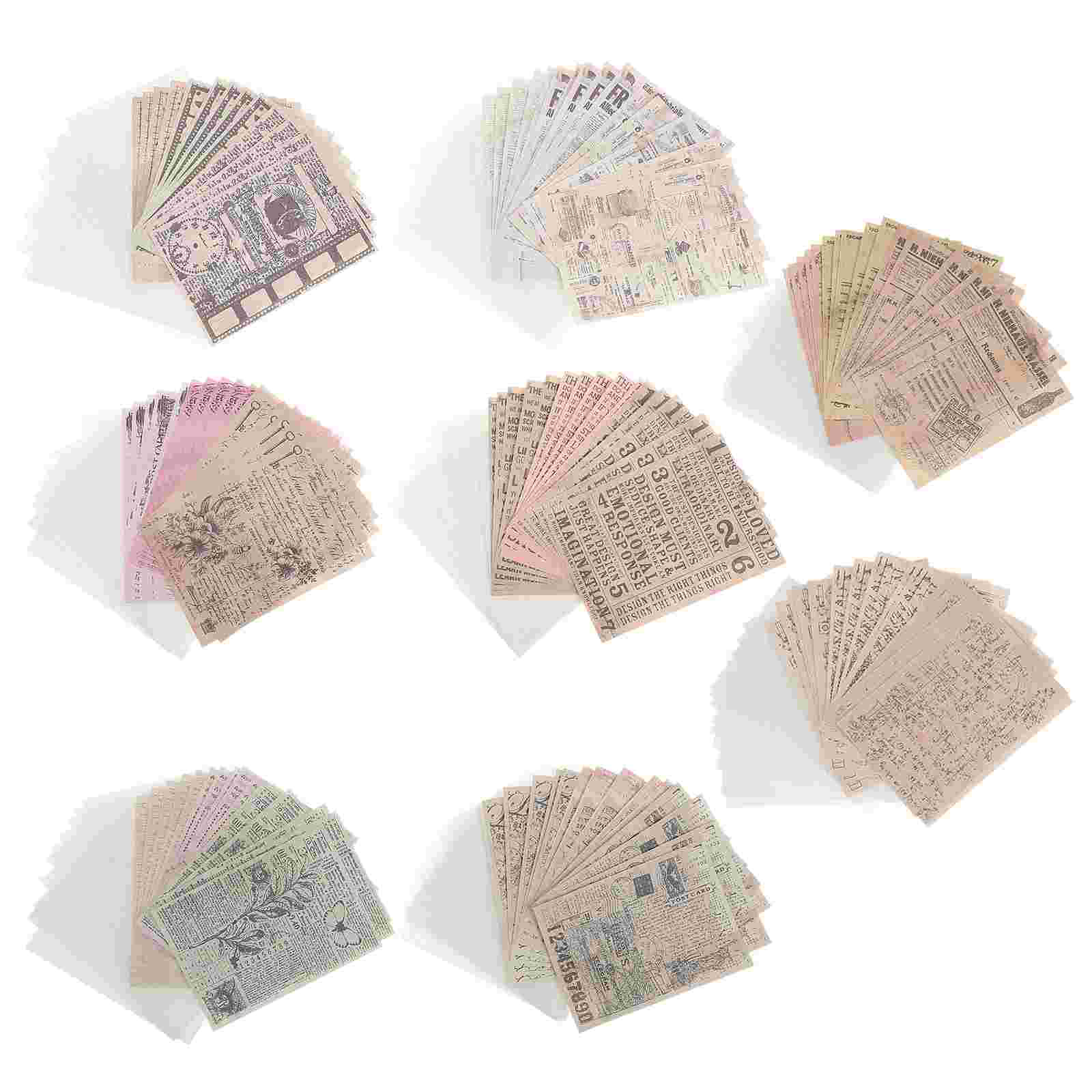 8 Bags Retro Style Material Paper Scrapbook Backin... – Vicedeal