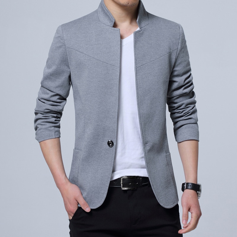 Liseaven Blazer Men Jackets Male Stand Collar Male... – Grandado