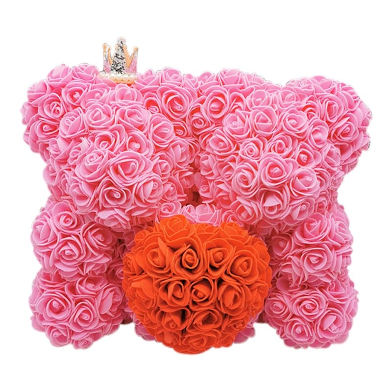 Zwei Teddy Rose Bär Herz Handgemachte Künstliche P... – Vicedeal