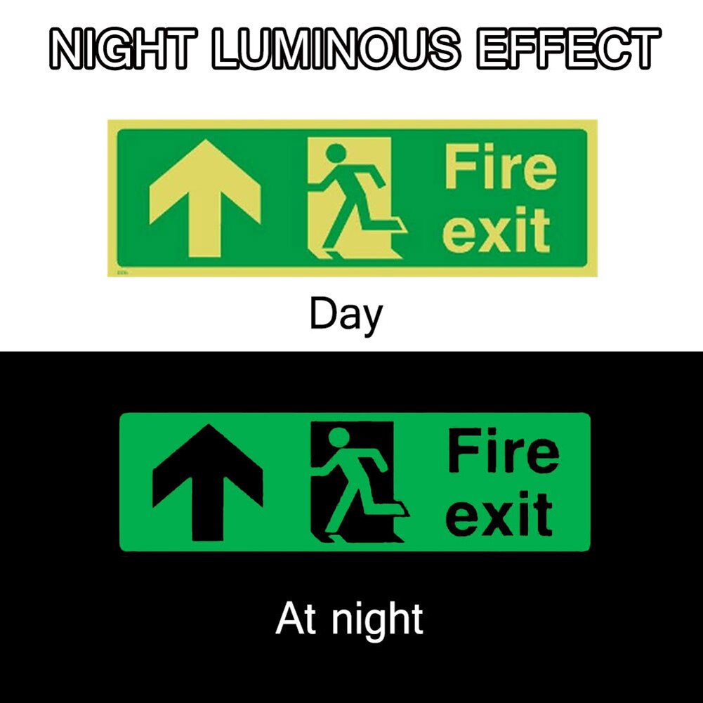 8 Stuks Adhesive Glow In The Dark Fire Exit Sign V Grandado