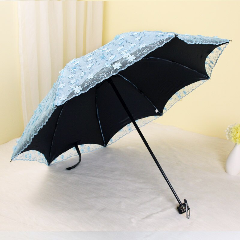 3D Flowers Embroidery Lace Double Layers UV Umbrel... – Grandado