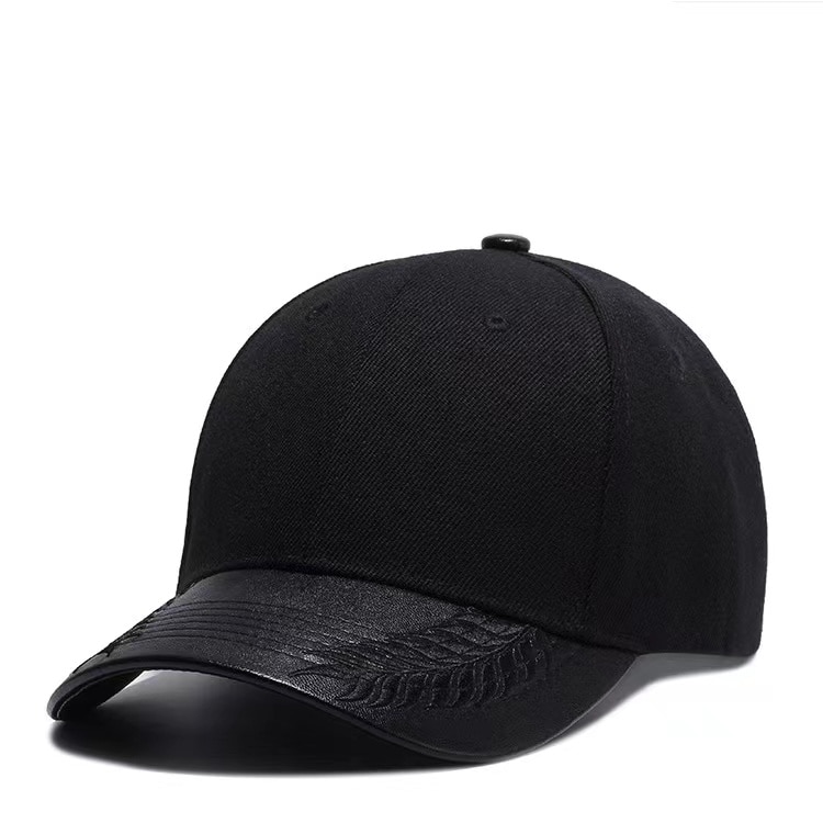 PU Leather Embroidery Baseball Cap Ear of Wheat He... – Grandado