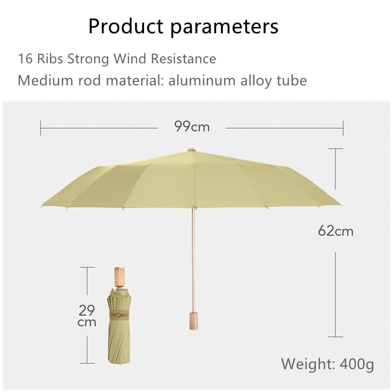 Portable 16 Ribs Strong Windproof Rain Foldable Um... – Grandado