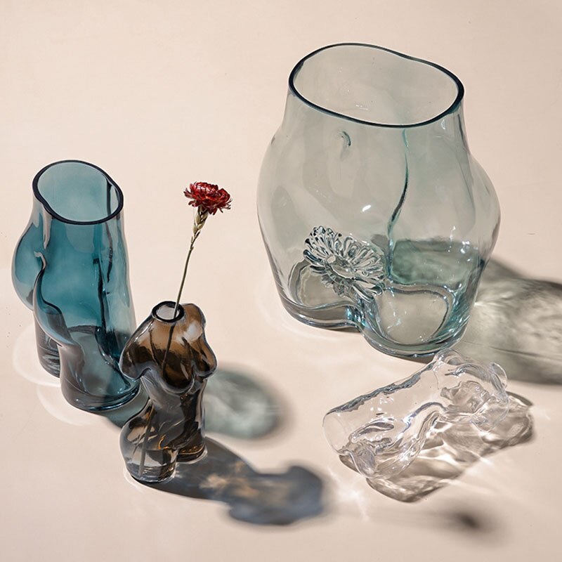 Simple Art Transparent Glass Vase Body Art Statue ... – Vicedeal