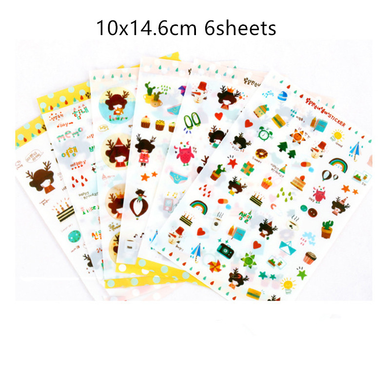 6sheets/pack/lot Korea Kawaii Doll Girl Paper Stic... – Vicedeal
