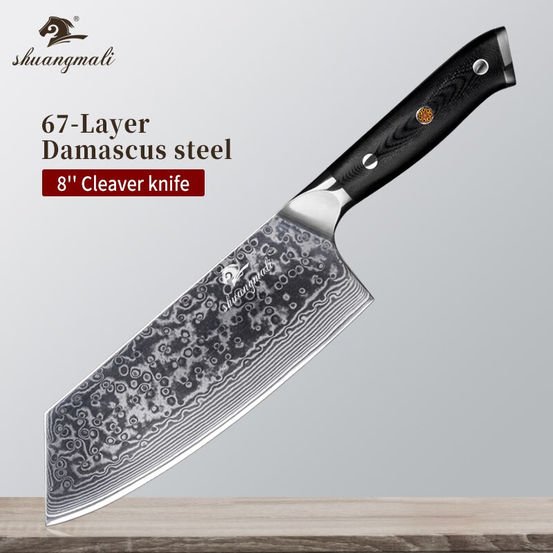 Shuangmali 8 Inch Chinese Chef Knife VG10 Damascus... – Vicedeal